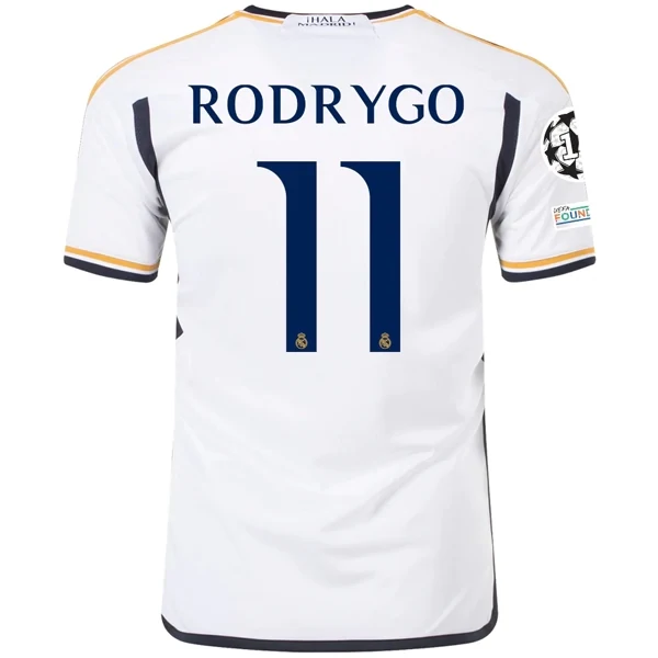 Real Madrid Rodrygo Home Jersey 2023/2024 With Champions League + Club ...