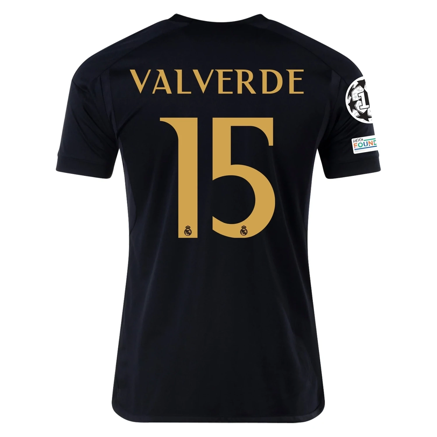 Real Madrid Federico Valverde Third Jersey 2023/2024 With Champions ...