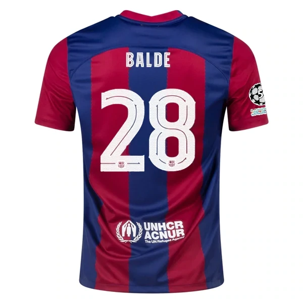 Barcelona Alejandro Balde Home Jersey 2023/2024 With Champions League ...