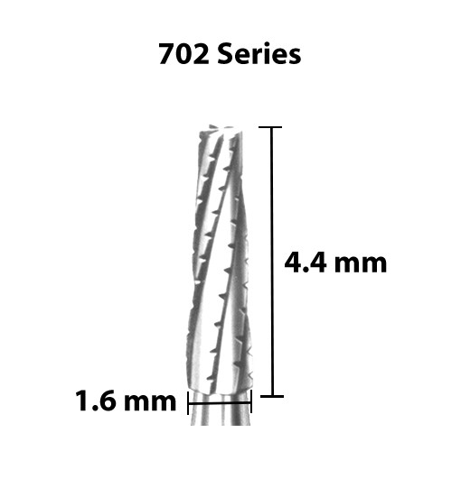 Carbide Bur, US 702, 1.6mm dia, 19mm FG length
