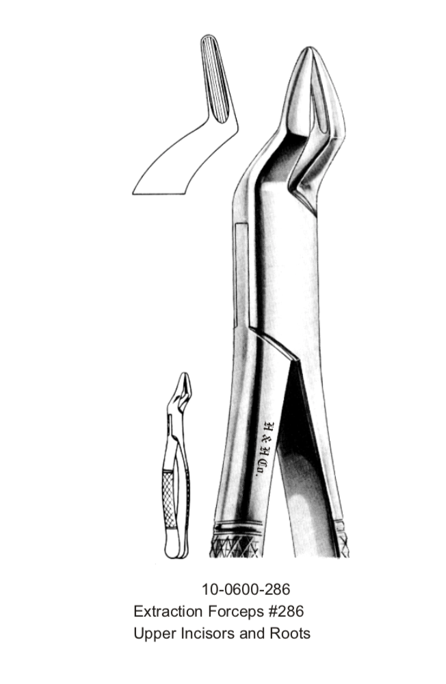 EXT FORCEP #286 UPPER INCISORS & ROOTS