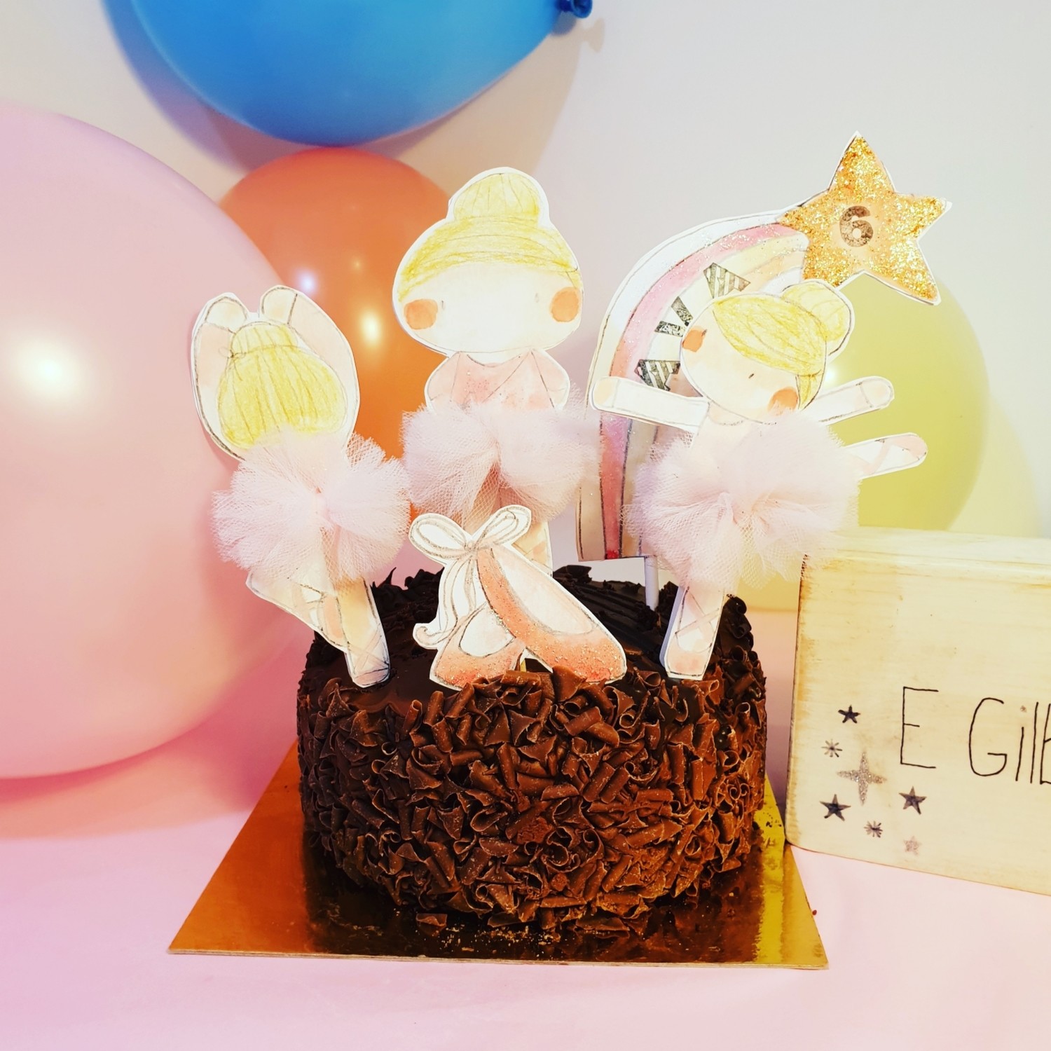 Ballerina cake topper set