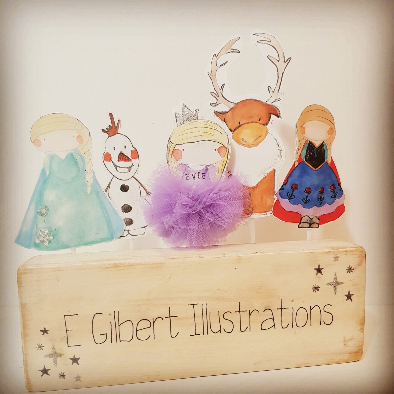 Frozen themed cake topper set