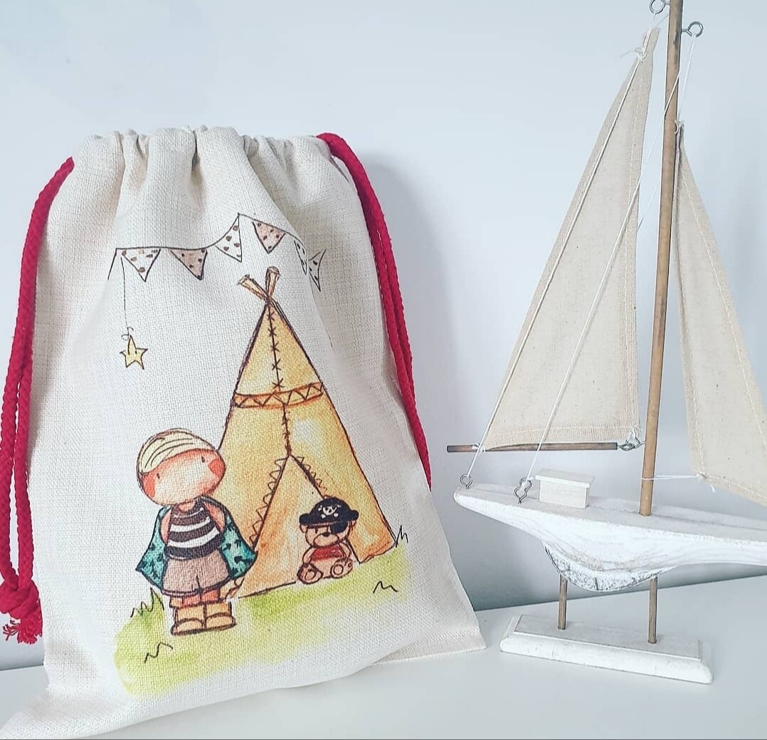 Teepee boy drawstring bag