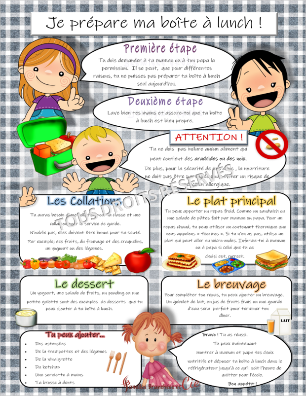 Affiche Je prépare ma boite à lunch version PDF