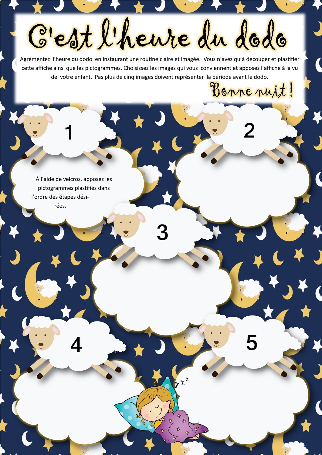 Affiche Routine du dodo