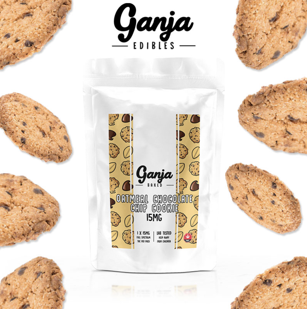 15mg THC Oatmeal Chocolate Chip Cookie By Ganja Edibles - Shop - TheraLife