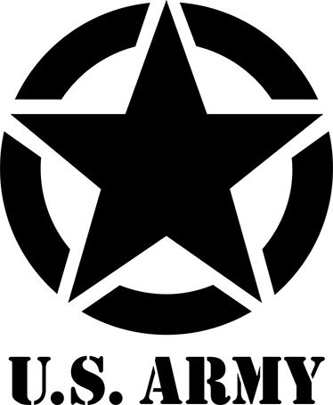 "Army WWII Army Star w/ Font" Stencil