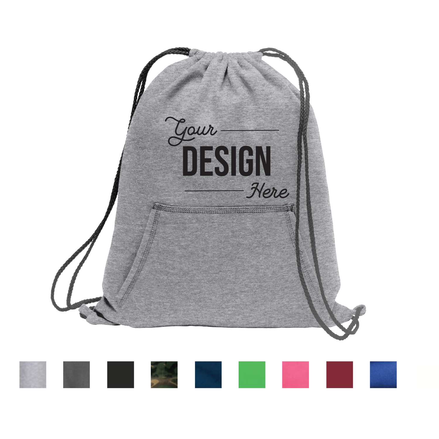 Custom Printed Port & Company Core Fleece Sweatshirt Cinch Pack Bag