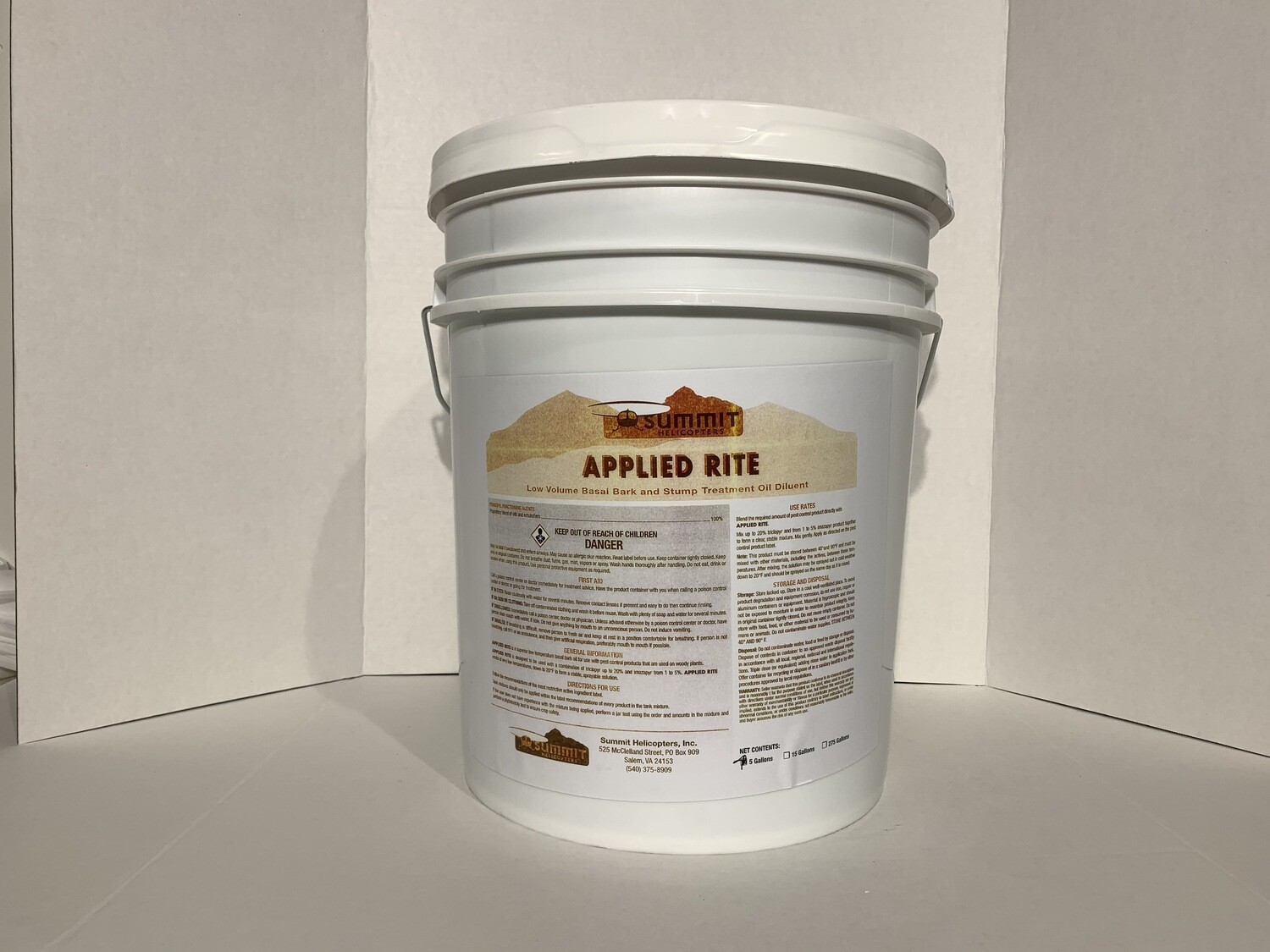 Applied Rite Basal Oil 5 Gallon Pail with Pour Spout. Basal Color Available