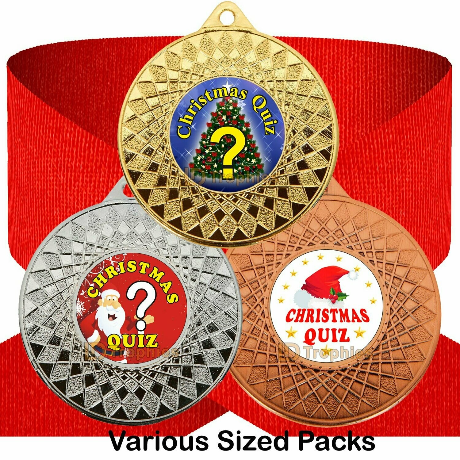 Christmas Quiz Medal & Ribbon Packs | Quiz Medals