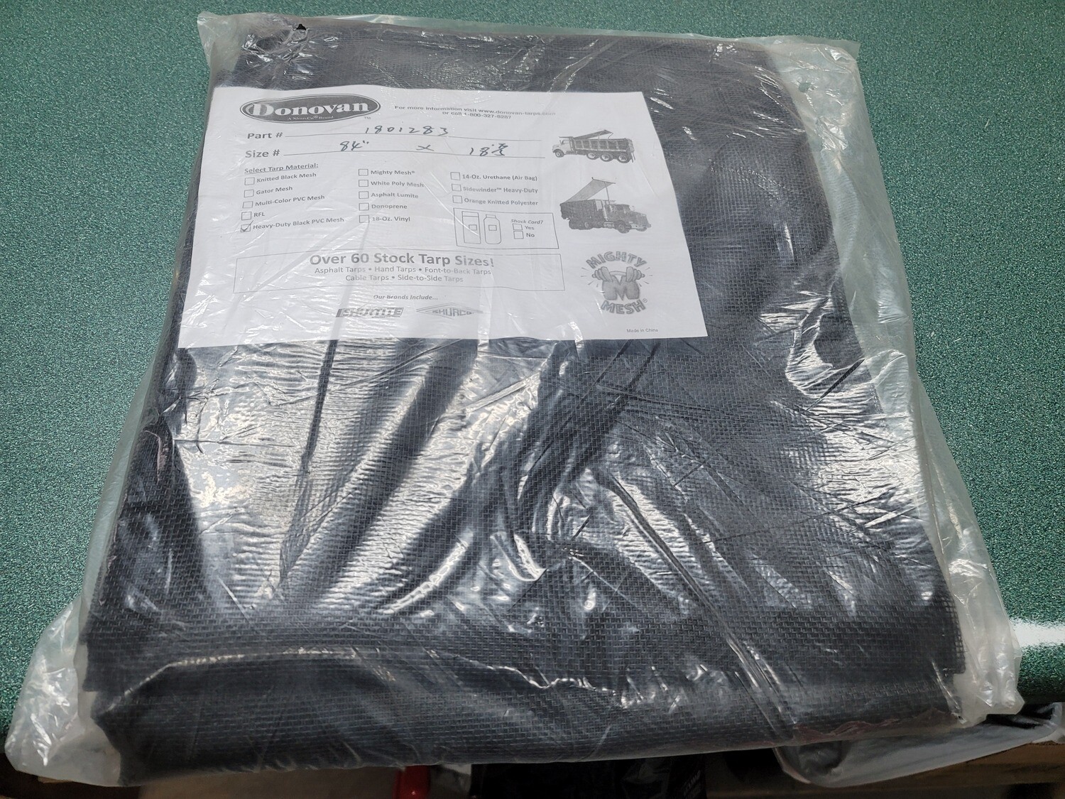 Mesh Front to Back Arm System Tarp - 7' X 18'