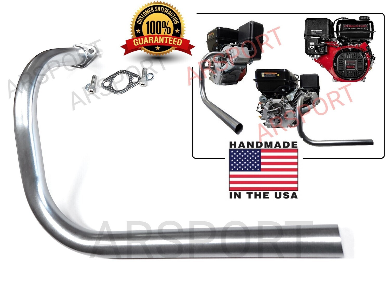 Exhaust Header pipe for Predator Max 459cc 1.25" OD