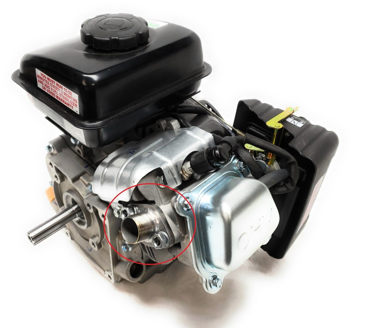 Predator 79cc 3HP 3/4" SS Male Thread Pipe with Exhaust Flange.