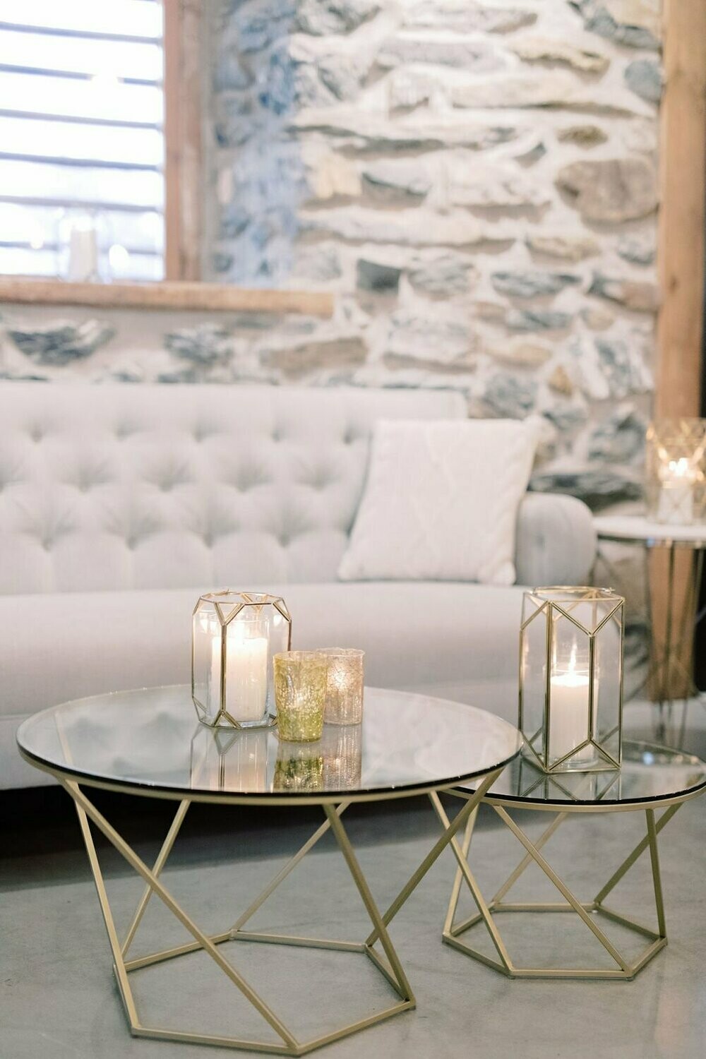 Ashtyn Gold & Glass Nesting Tables