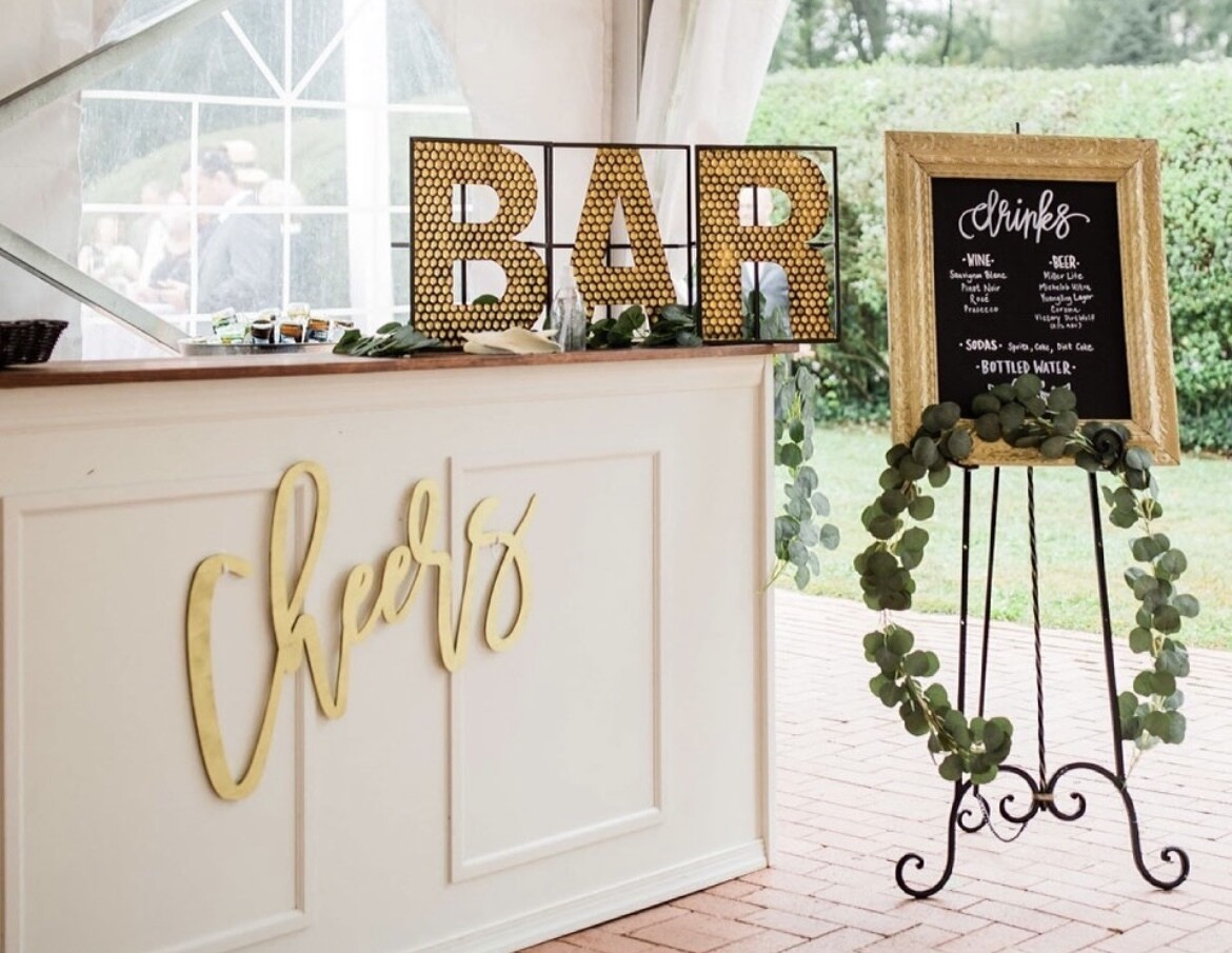 Gold Metal BAR Letters