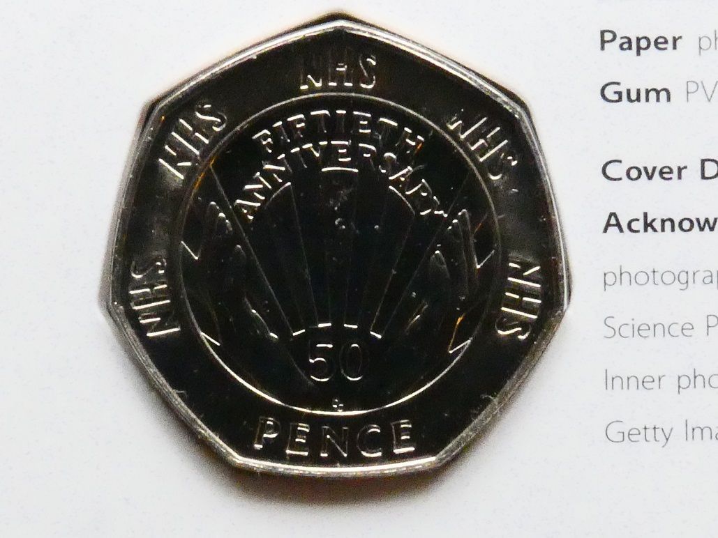 50p, 1998, 50th anniversary of NHS.