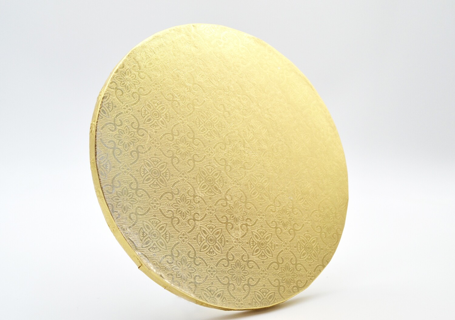 Cake Board Embossed Gold Round 11" Thick (ea) | Online Store - Core Pack