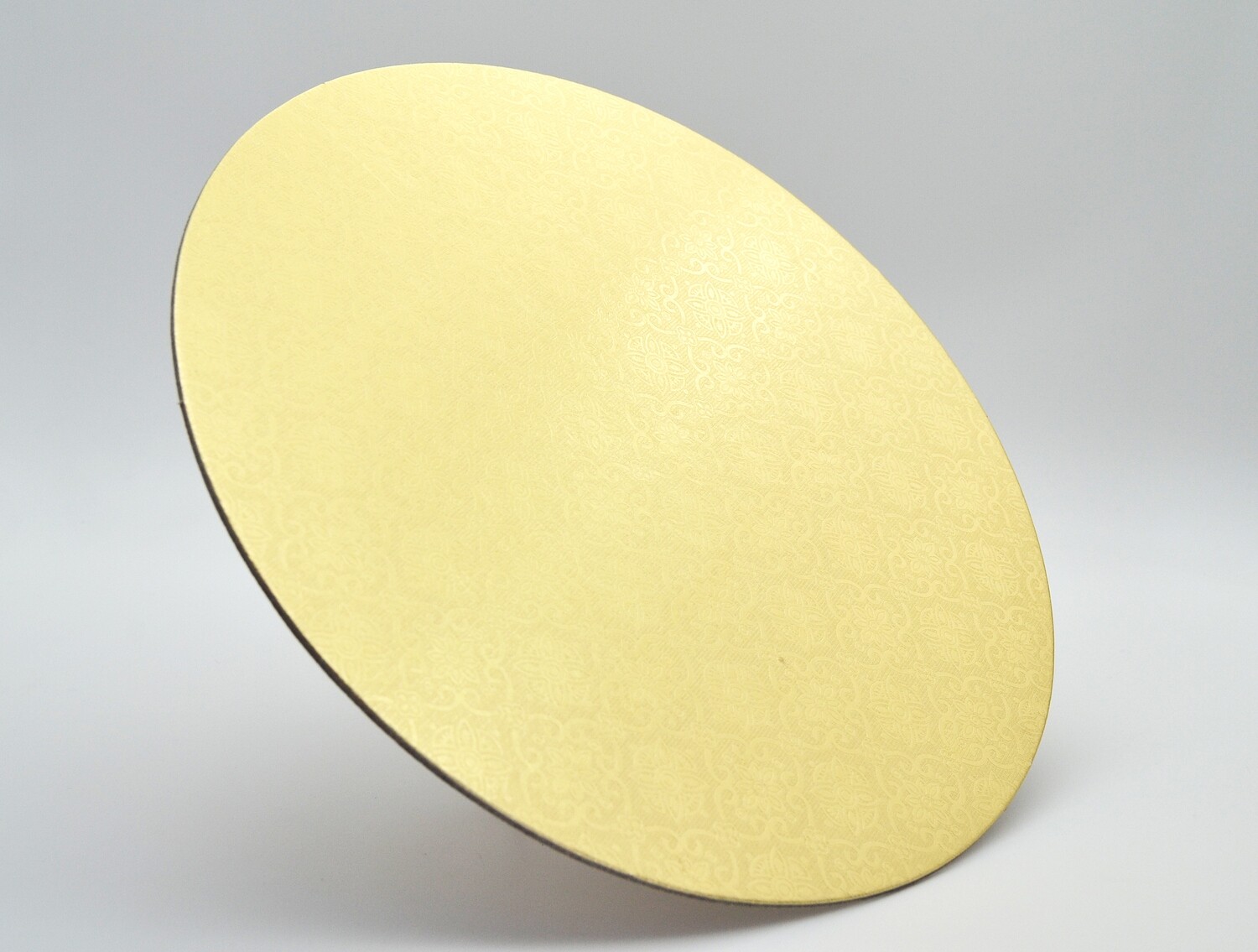 Cake Board Embossed Gold Round 10" Thin (ea) | Online Store - Core Pack