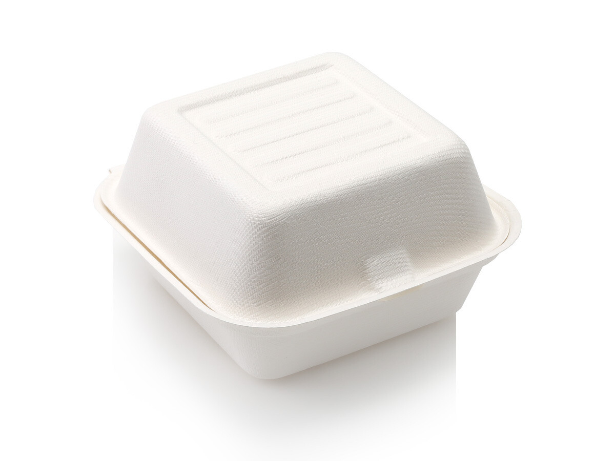 Large Compostable Gourmet Burger Clamshell Box 165 mm - Bamboo Products ...