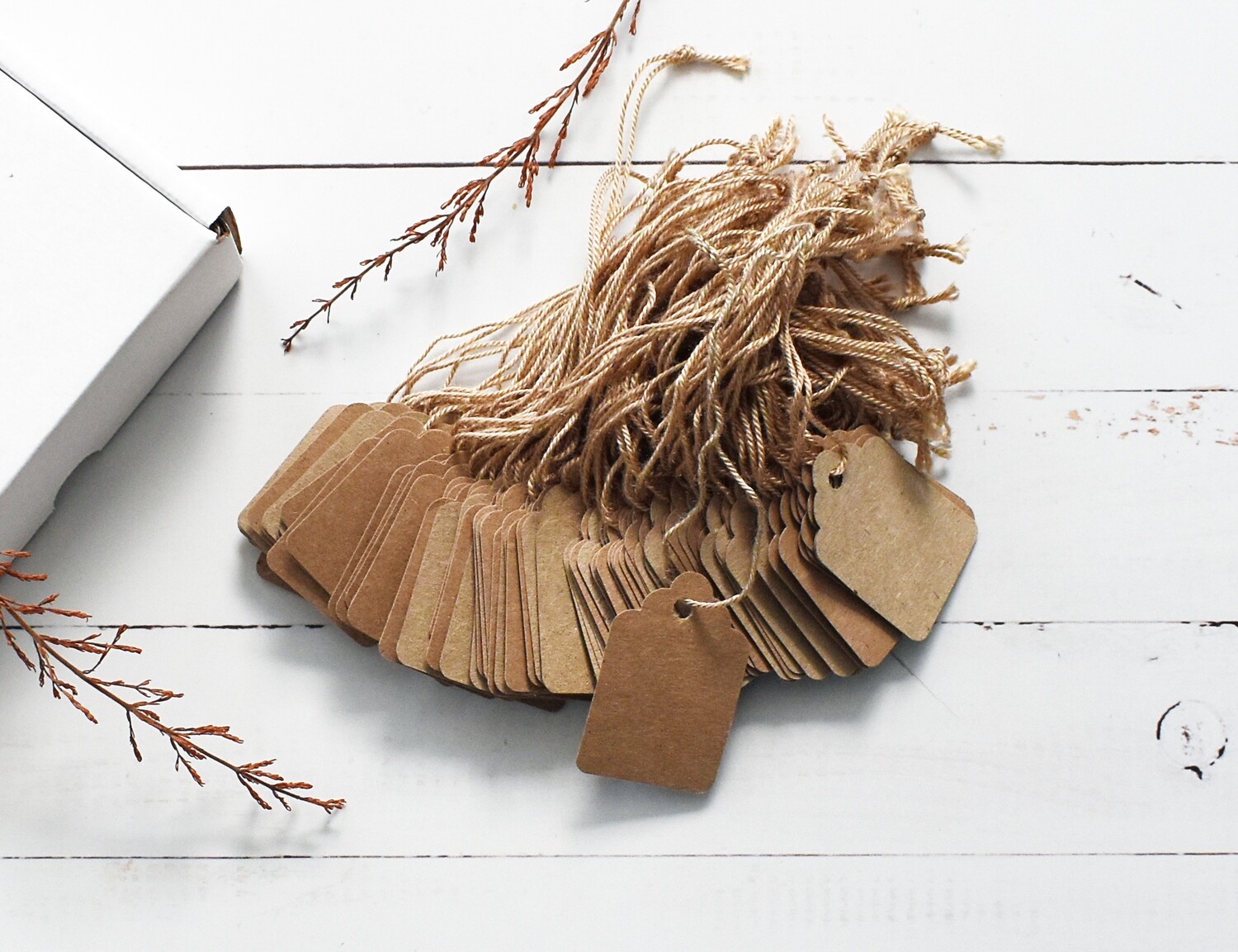 Paper Tags Kraft 38 x 23 mm (Qty 100) - Online Store - Core Pack