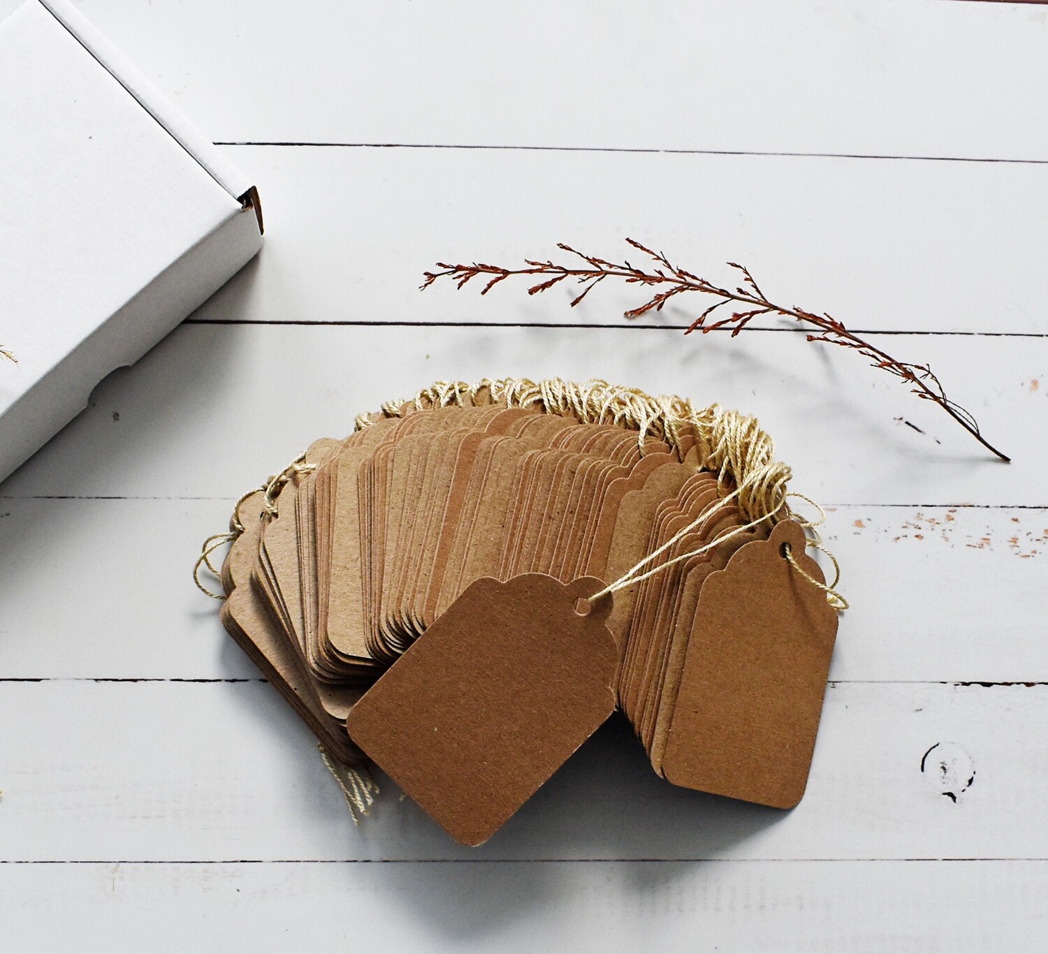 Paper Tags Kraft 70 x 45 mm (Qty 100) - Online Store - Core Pack