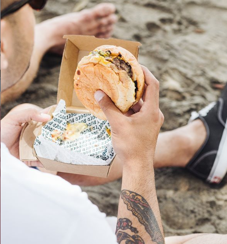 Burger Cardboard box - Clam-shell 95 x 95 x 85 mm - Eco Friendly ...