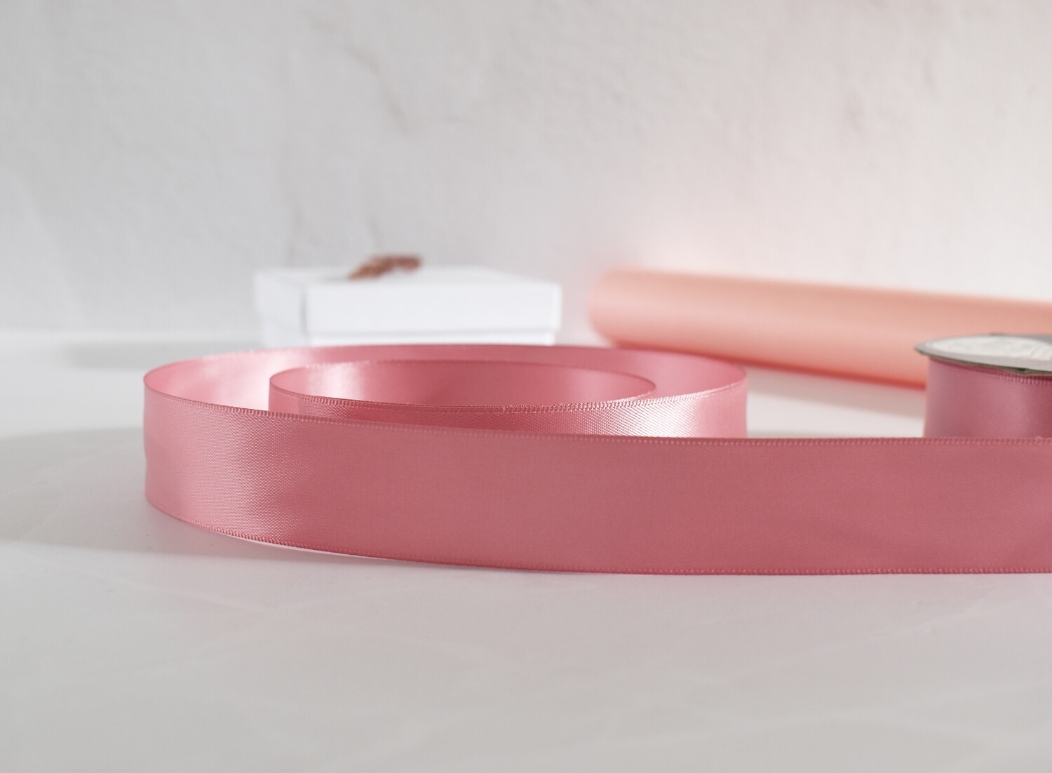 Satin Ribbon - Luxury - Dusty Pink 25 mm x 30 m - Boxes | Core Pack ...