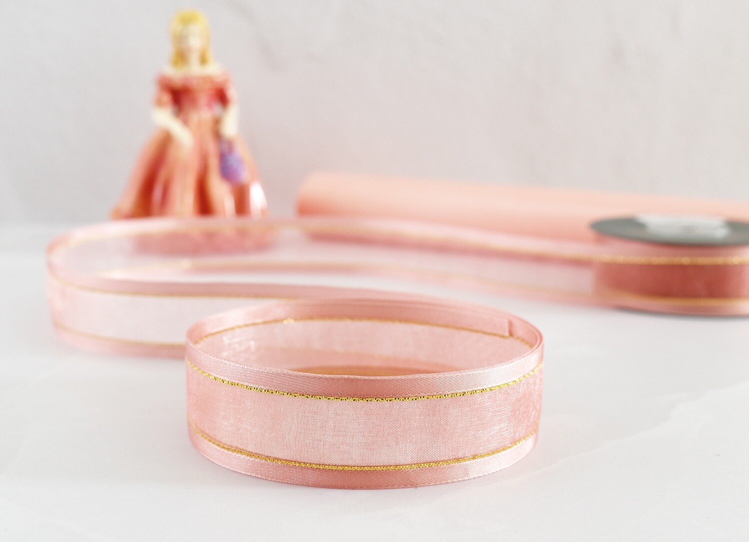 Ribbon Sheer Rose Gold & Gold 25 mm x 20 m - Online Store - Core Pack
