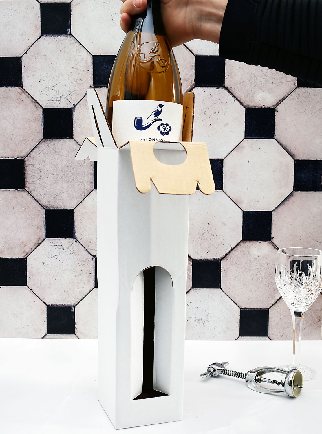 1 Bottle Corrugated Wine Bottle Box - White - Boxes | Core Pack | Food ...