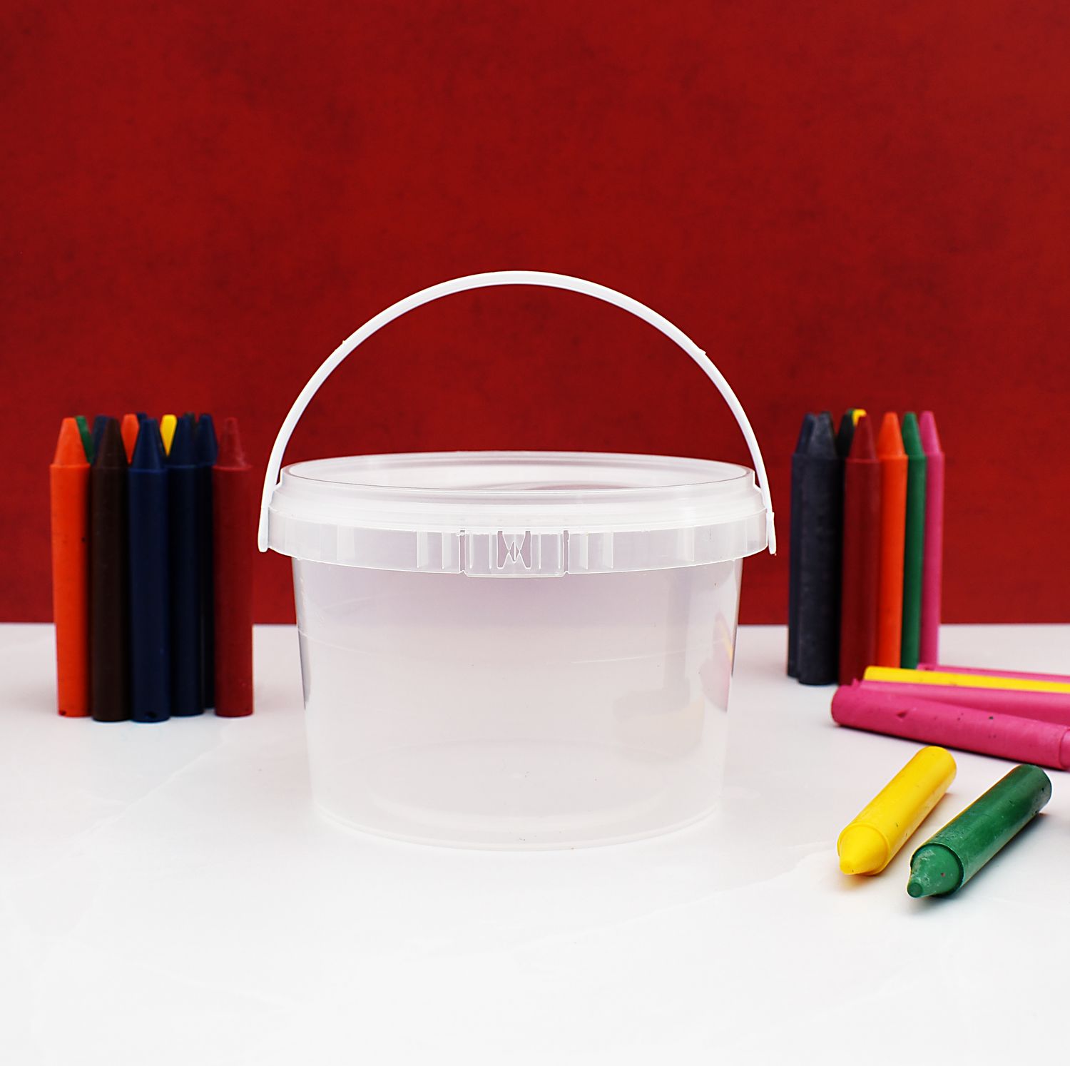 Tamper Proof Bucket/Tub - Clear - 1kg - Cap Tissue Paper - Core Pack