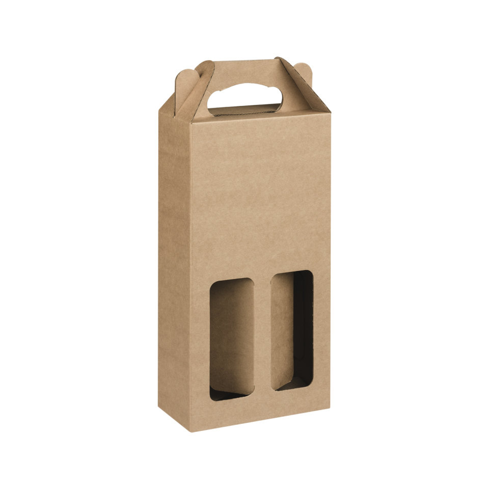 2 Wine Bottle Carrier Box - Kraft - Online Store - Core Pack