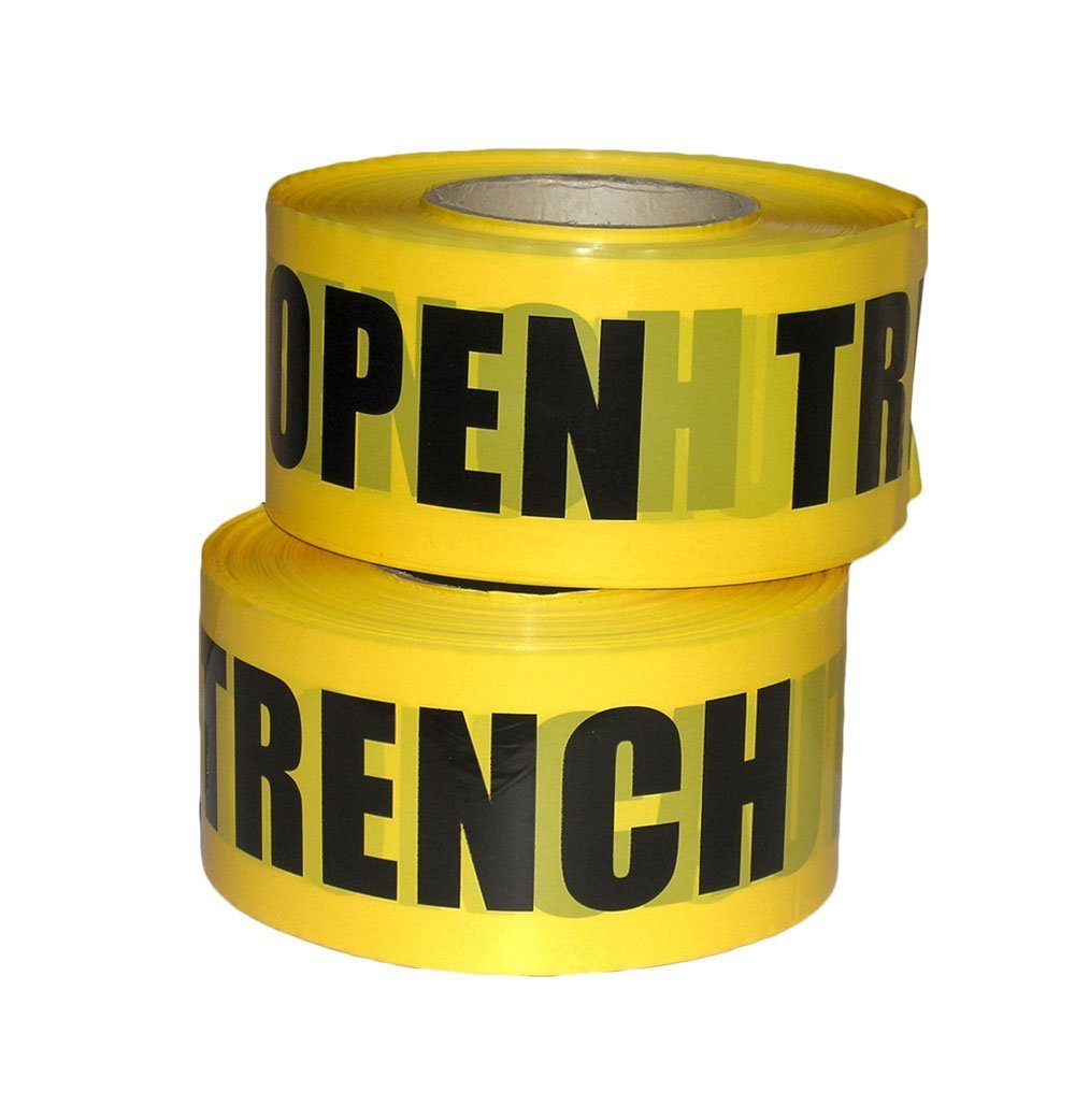 Yellow Caution Open Trench Barricade Tape, 3 Inch By 1000 Feet, Case Of ...