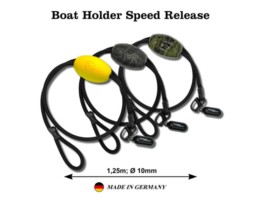 Système attache rapide bateau Poseidon avec poignée de tirage (flotteur noir/jaune/camou)
