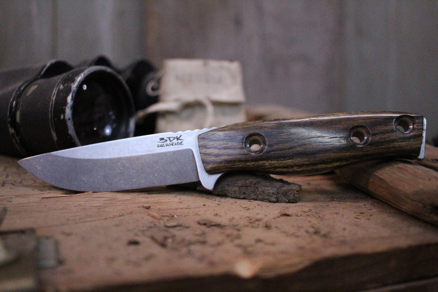 3DK MAK 4" Fixed Drop Point, M390 Blade / Bocote Wood Handle