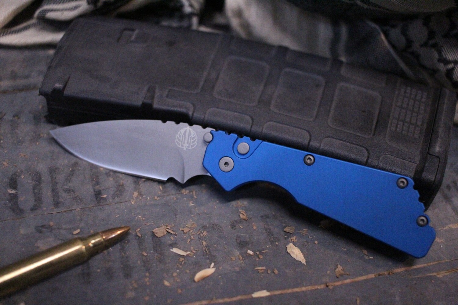 Pro-Tech Pro-Strider PT 3" Automatic Knife, Blue / Bead Blasted ( Pre ...