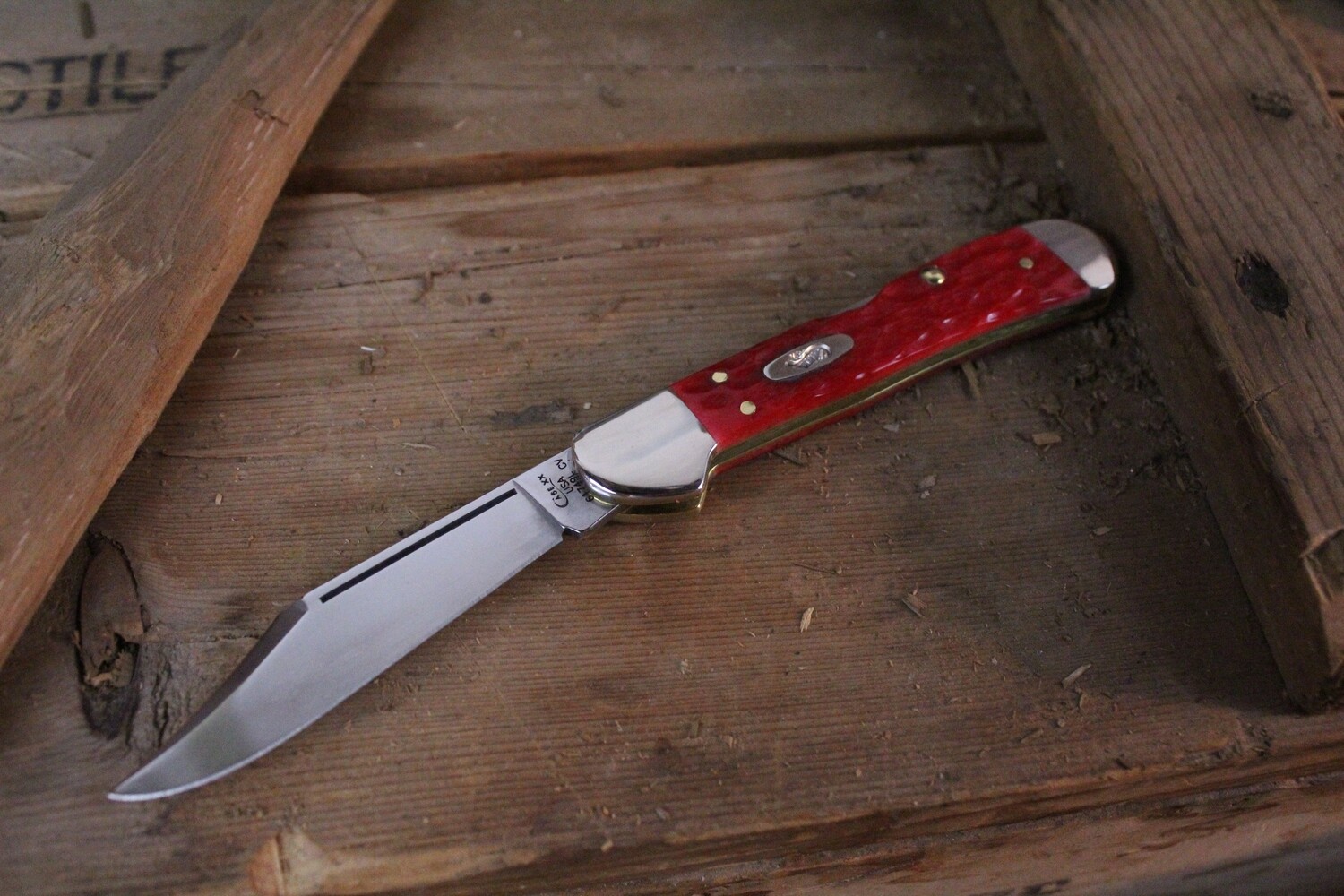 Case Mini Copperlock 3.625" / Red Jigged Bone / Stainless / Lockback