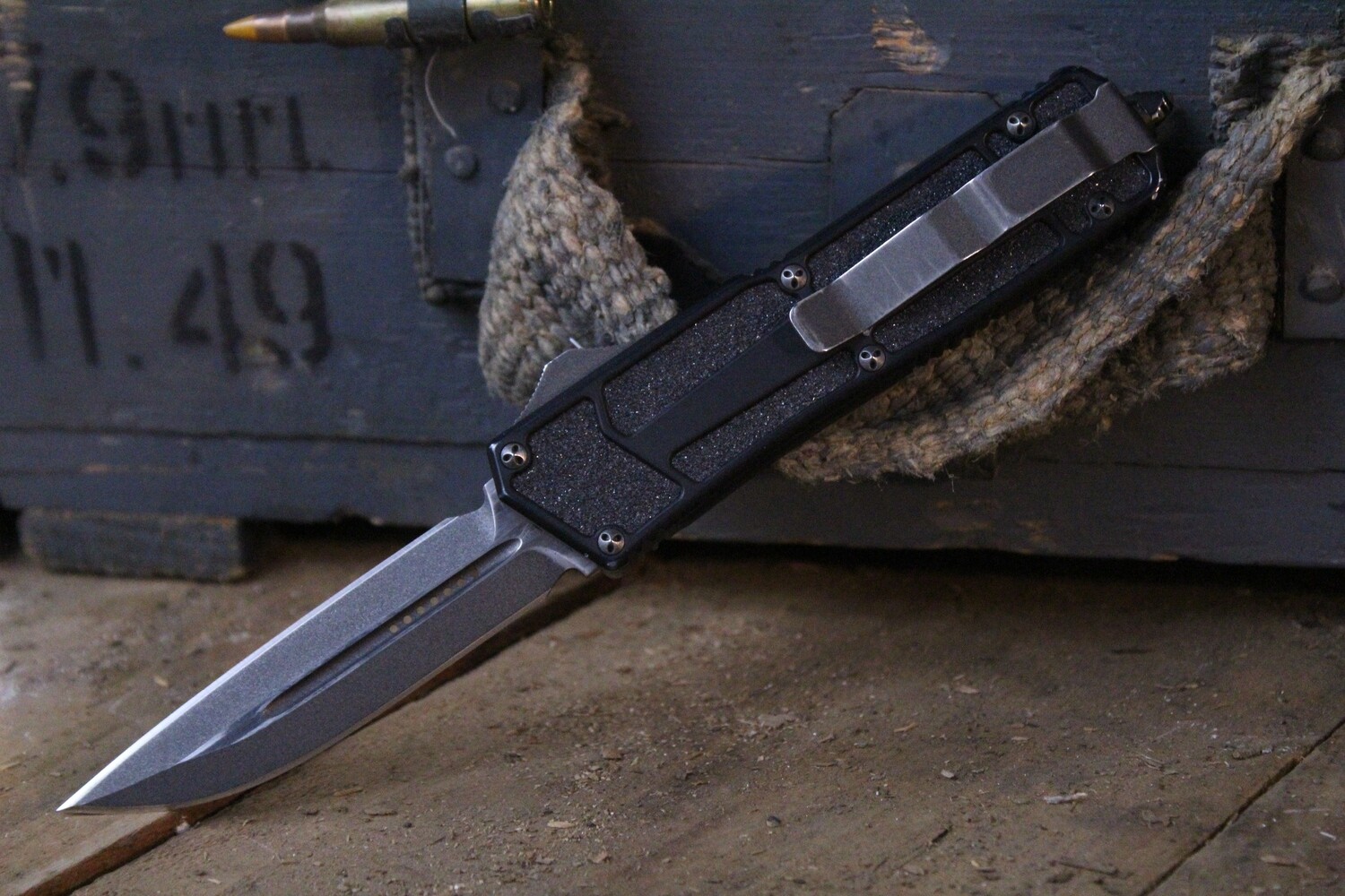 Microtech QD Scarab 3.5" OTF Automatic Knife / Black 6061 Aluminum ...