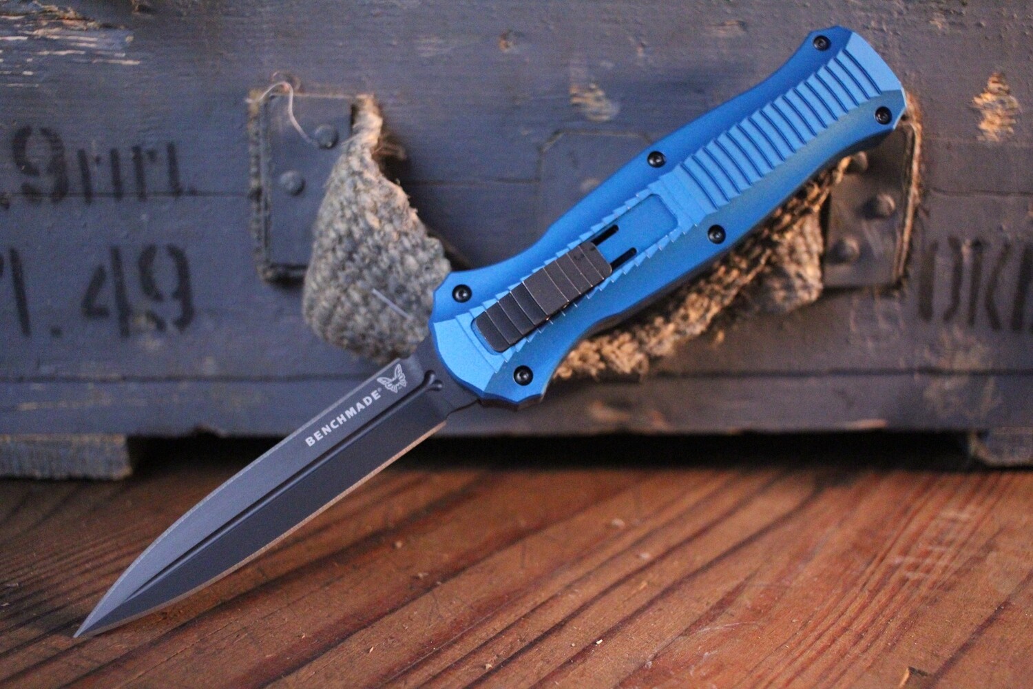 Benchmade Infidel 3.9" D/A OTF Automatic Knife / Blue Anodized /Black ...
