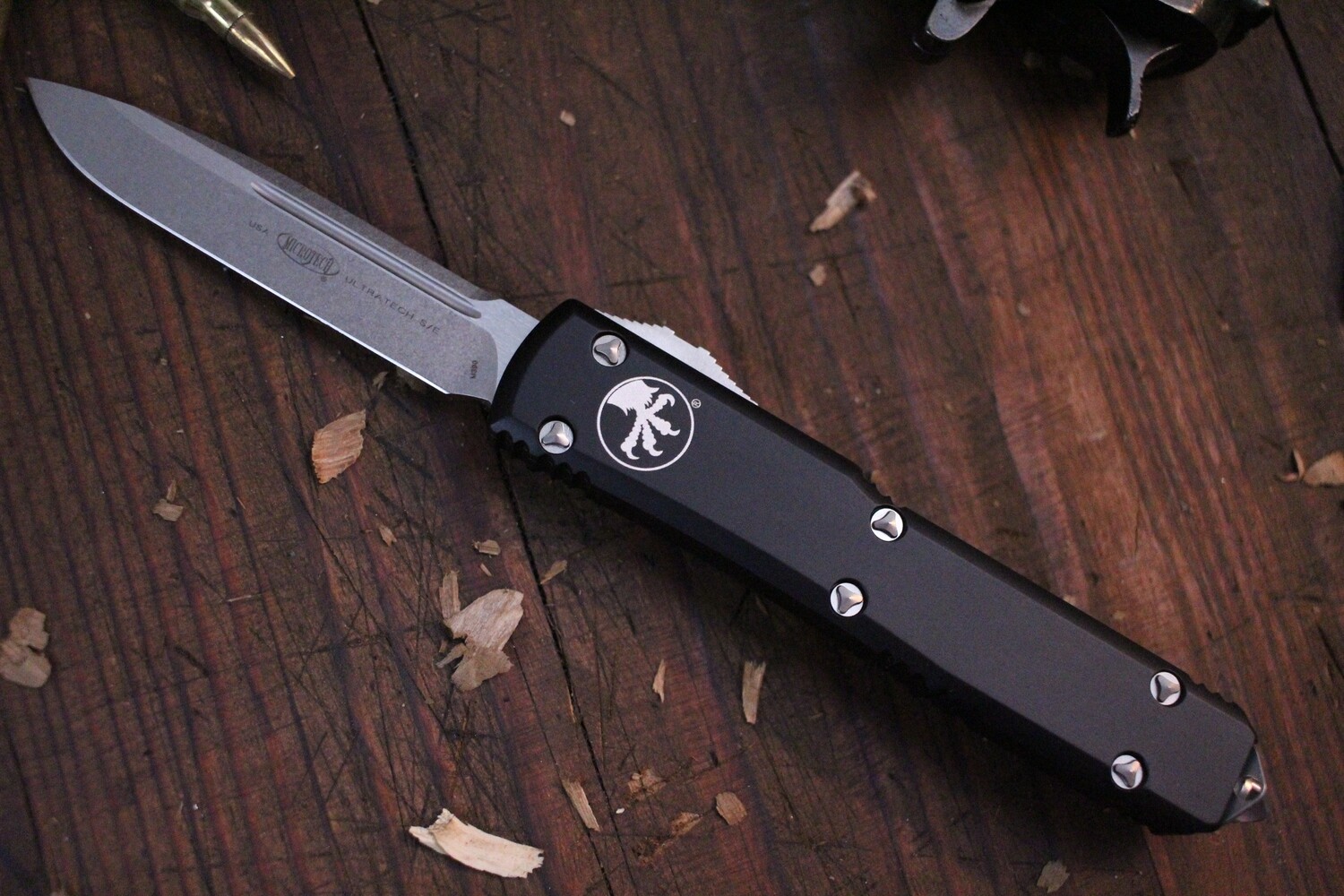 Microtech Ultratech S/E 3.46" OTF Automatic / Black Aluminum / Stonewash