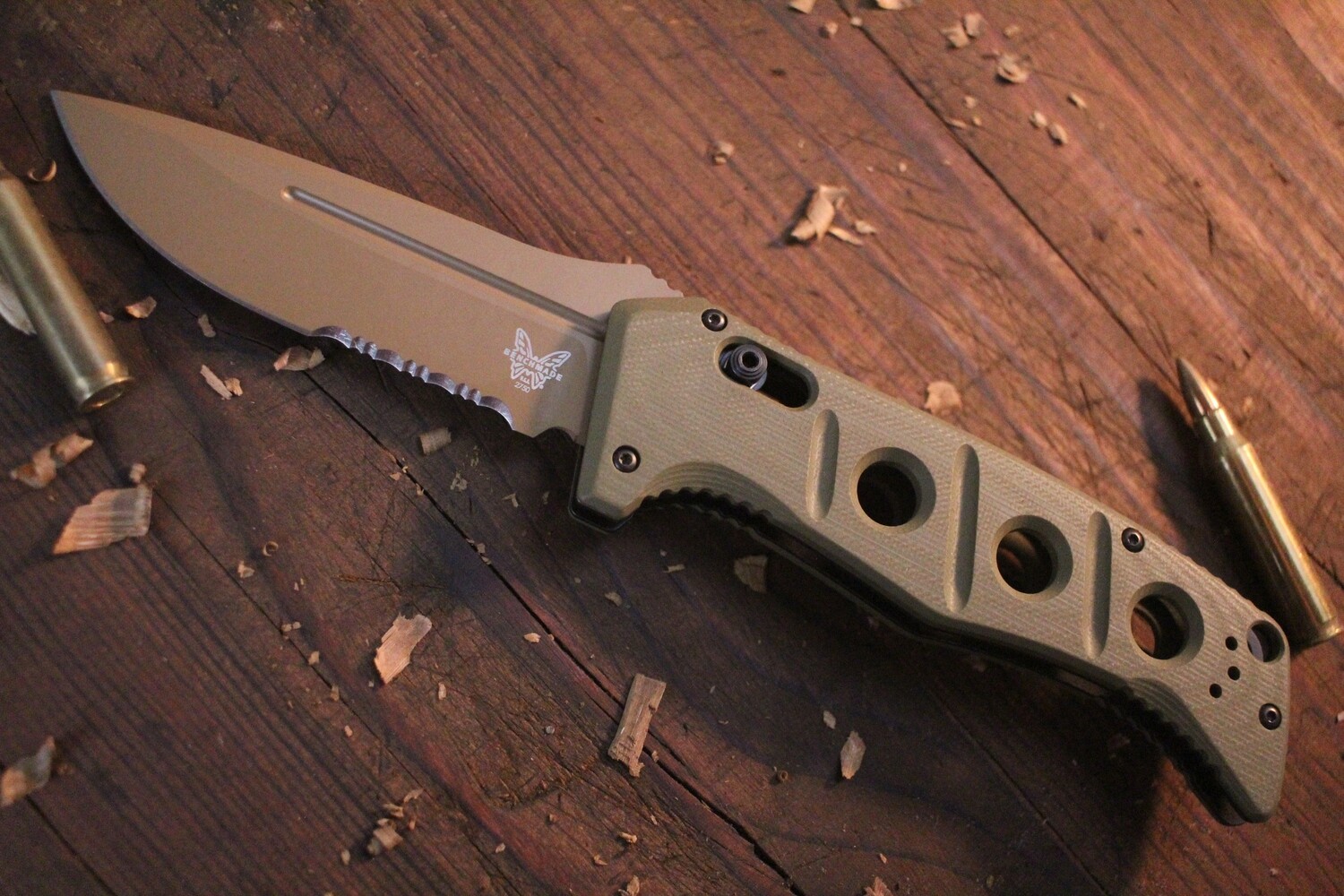 Benchmade Auto Adamas 3.78" Axis Lock Automatic Knife / OD G10 / Flat ...