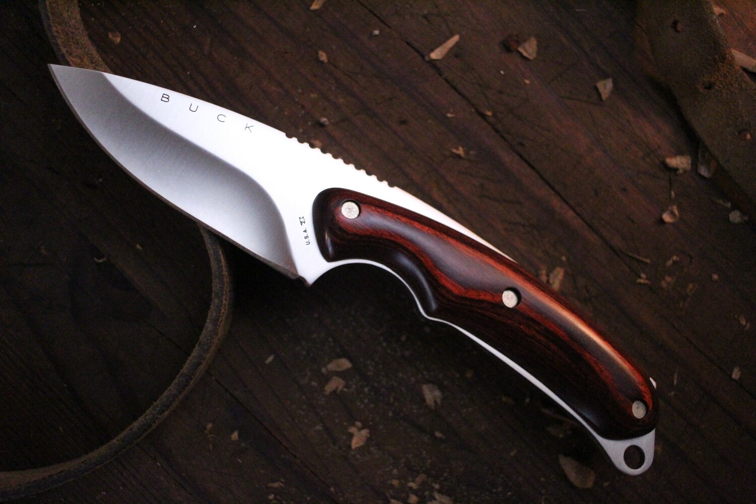 Buck Alpha Hunter 3.75" Fixed Blade Knife / Wood / Satin ATS-34 ( Pre ...