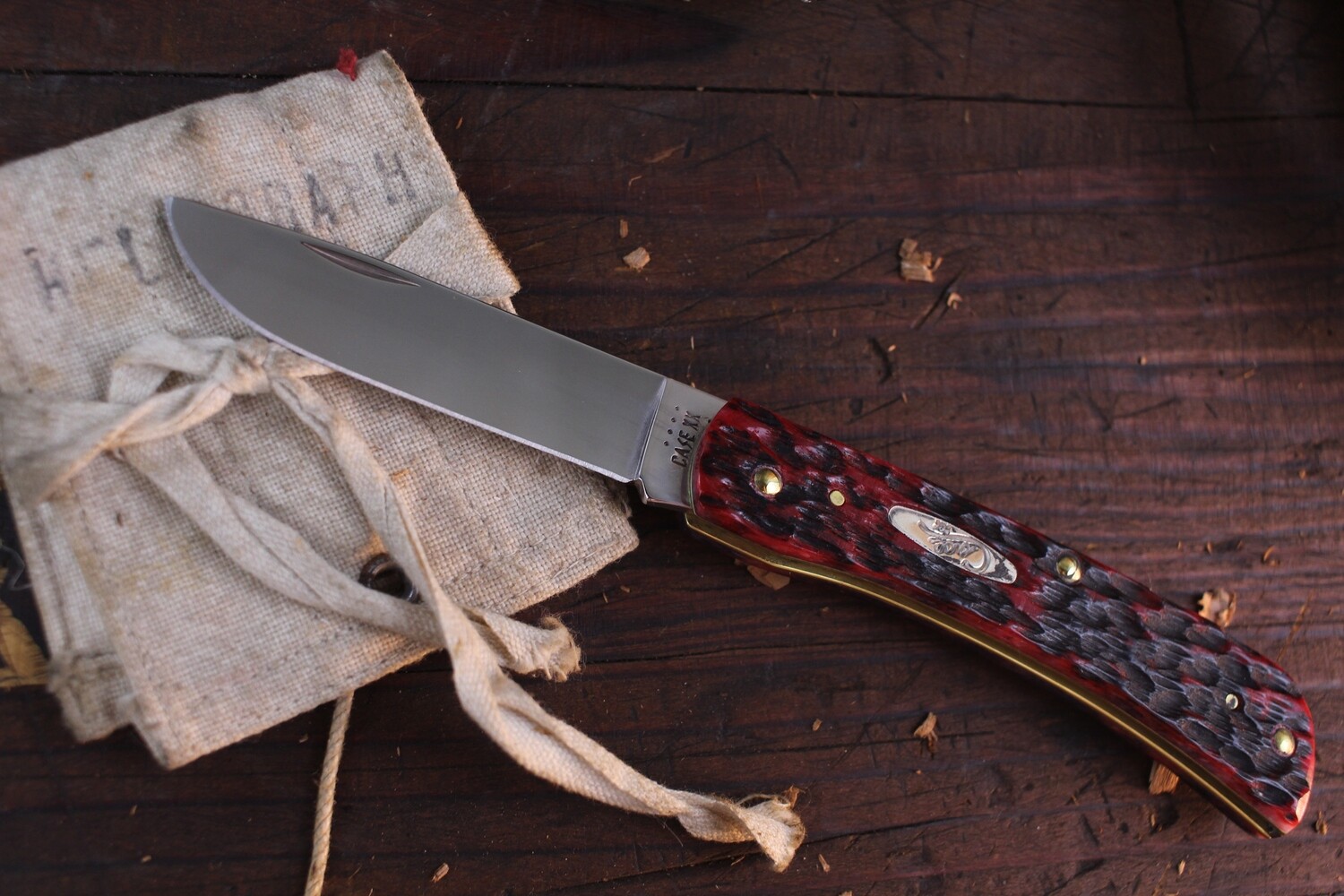 Case SOD Buster Jr 6137SS 3.63" / Crimson Peachseed Jigged Bone ...