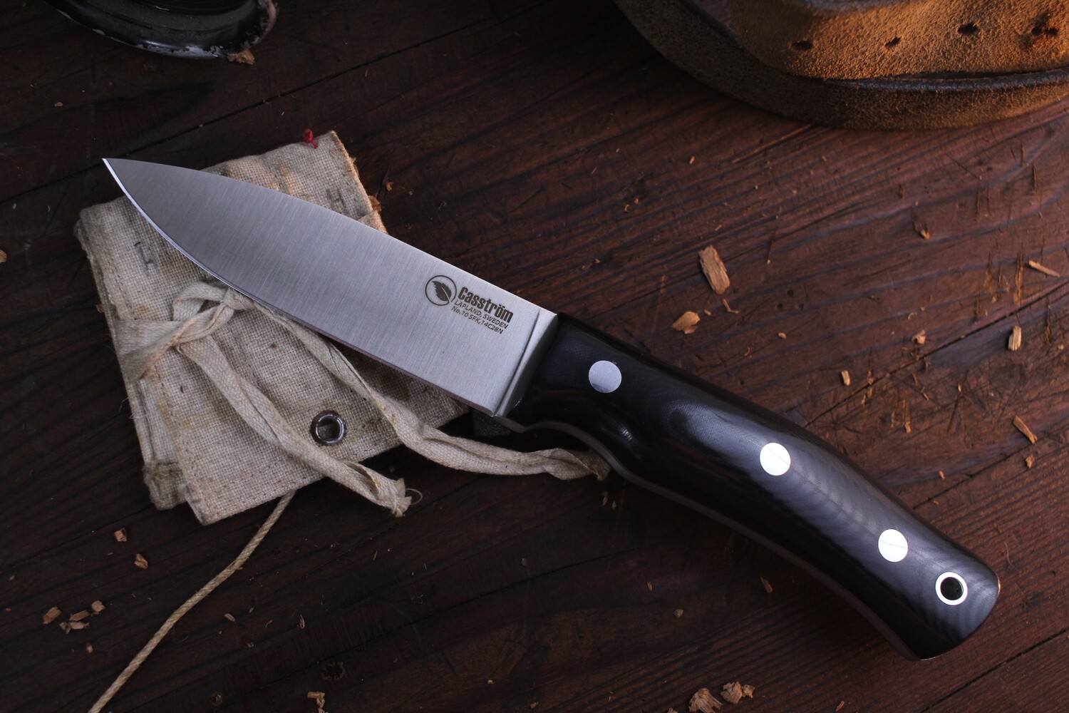 Casström No. 10 Swedish Forest Knife 4” Fixed Blade / Black G-10 ...