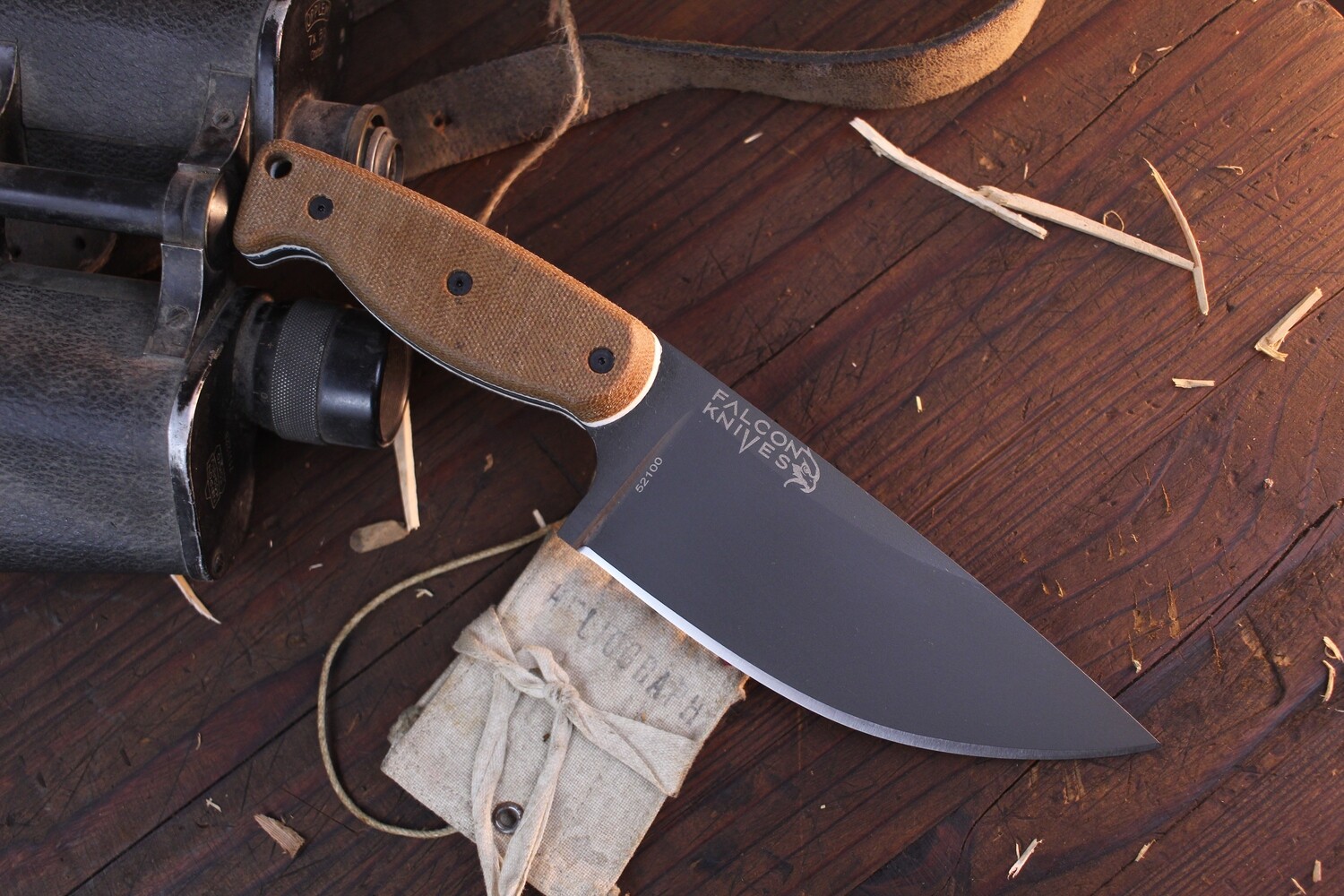 Falcon Knives Large Camp 5.5” Fixed Blade Chopper / Natural Canvas ...