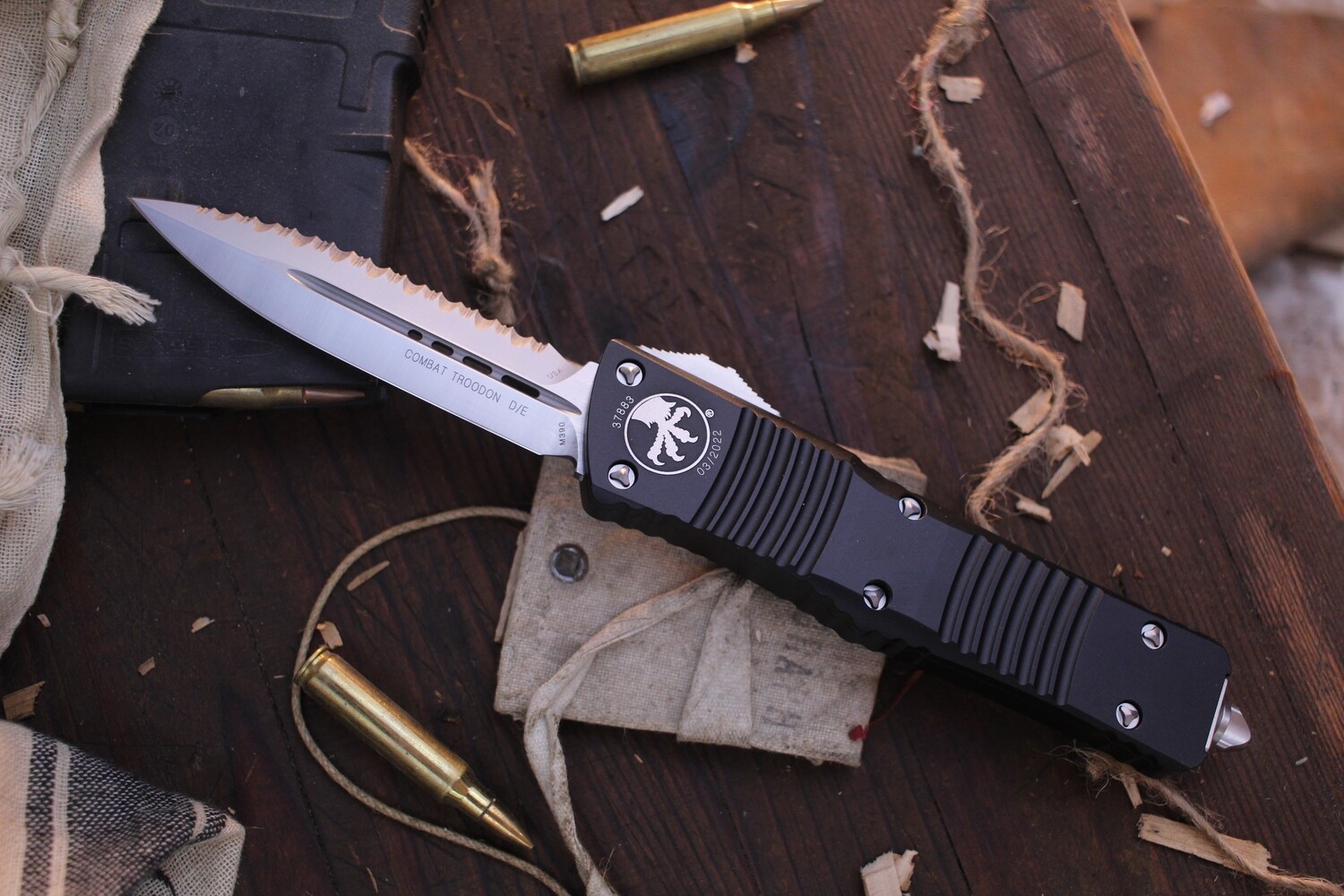 Microtech Combat Troodon D/E 3.8" OTF Automatic / Black Aluminum ...