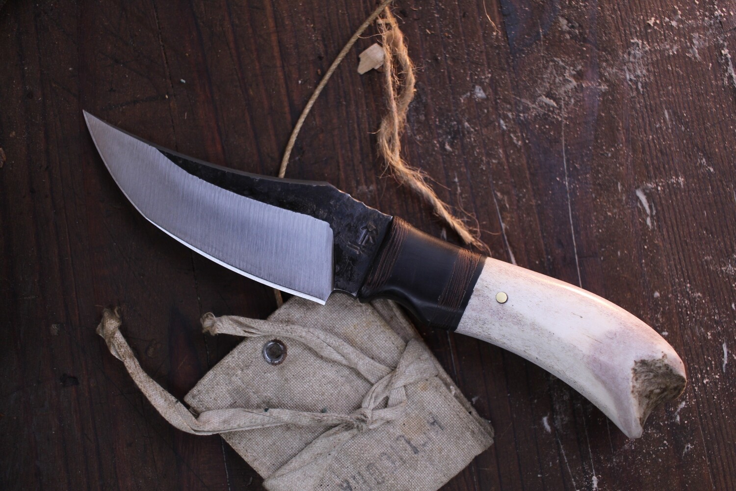 Barrett Knives TUSK 4” Fixed Blade / Moose Antler With Ebony & Wenge ...