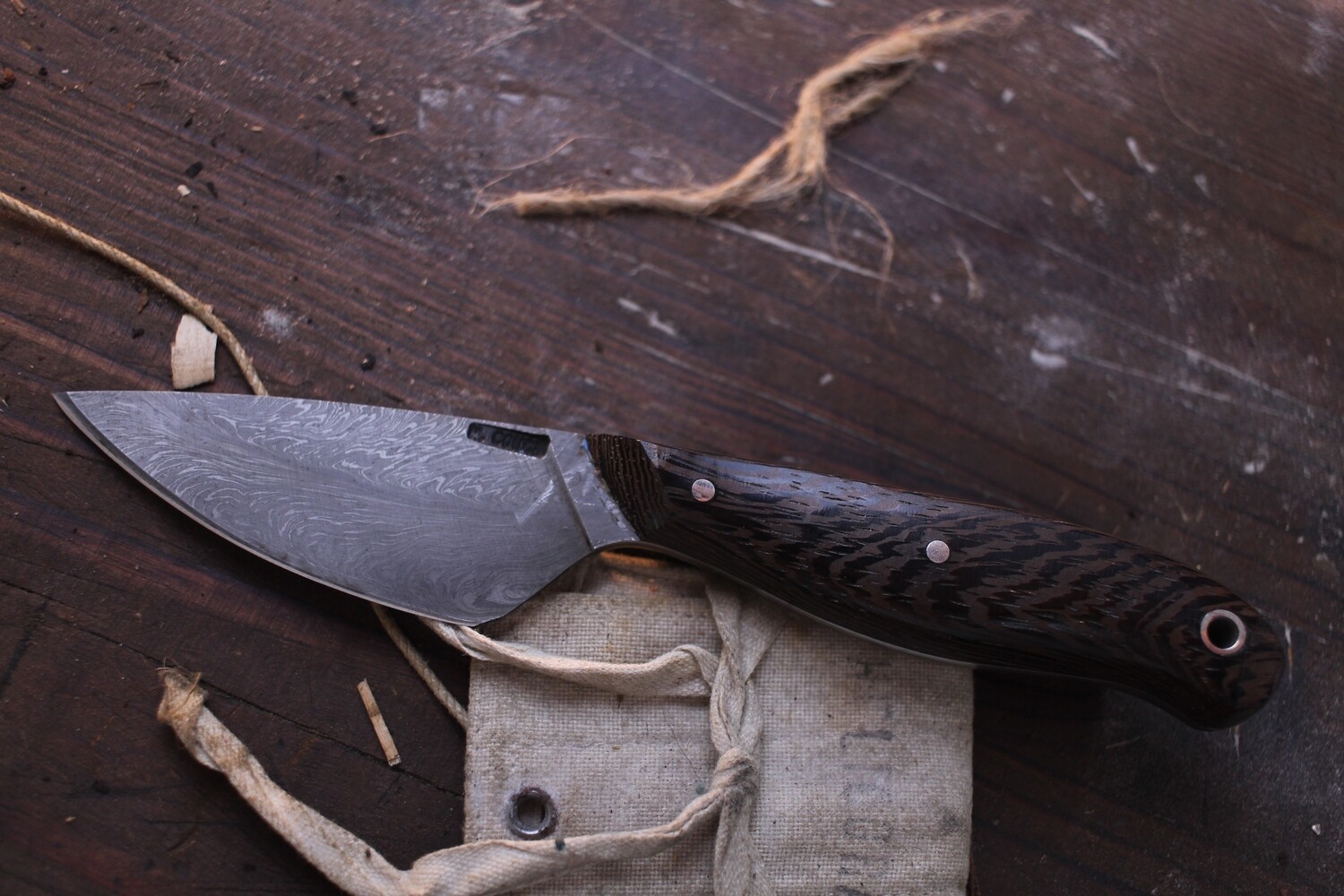 Mark Couch 3" Straight Back Skinner / Wenge / Alaskan Forged 1095 ...