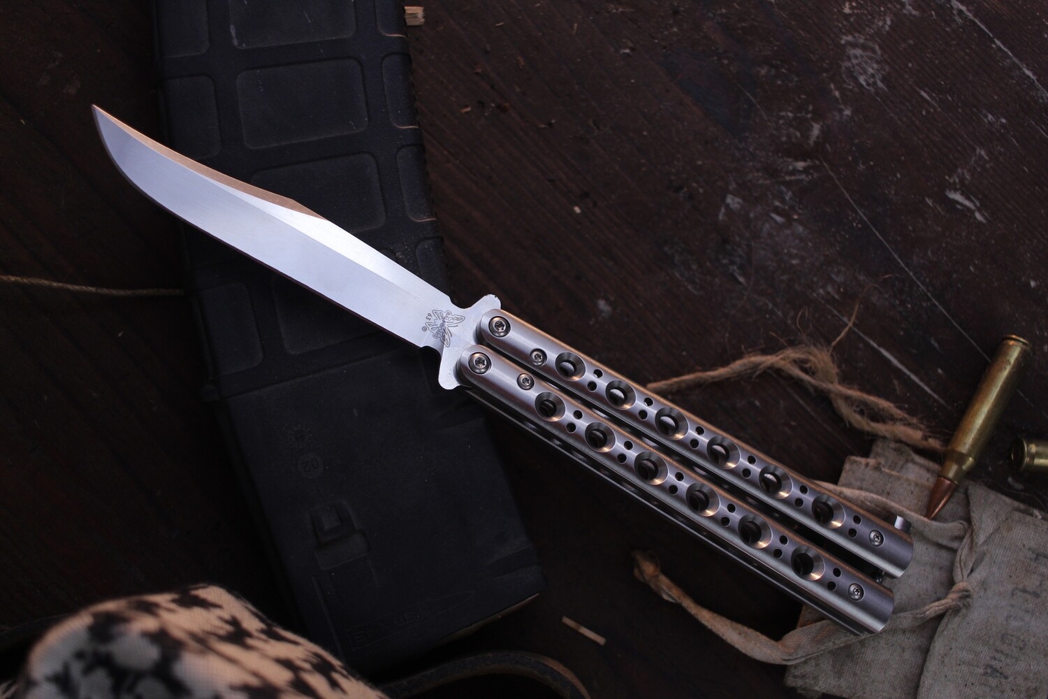 Benchmade 63 Balisong 4.25" Butterfly Knife / Stainless Steel / Satin ...