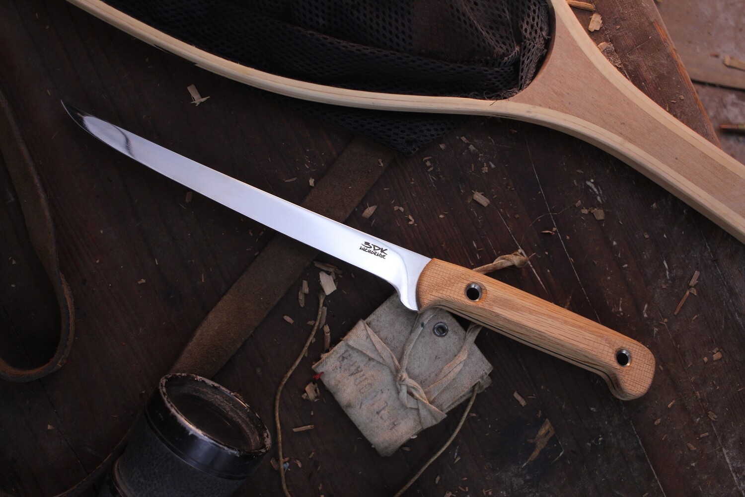 3DK Fisher 8" Fillet Knife, Oak